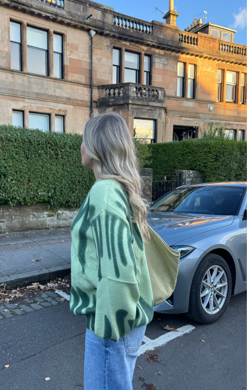 Green Poplar paint spill jumper | Kiwi & Co – Kiwi & Co